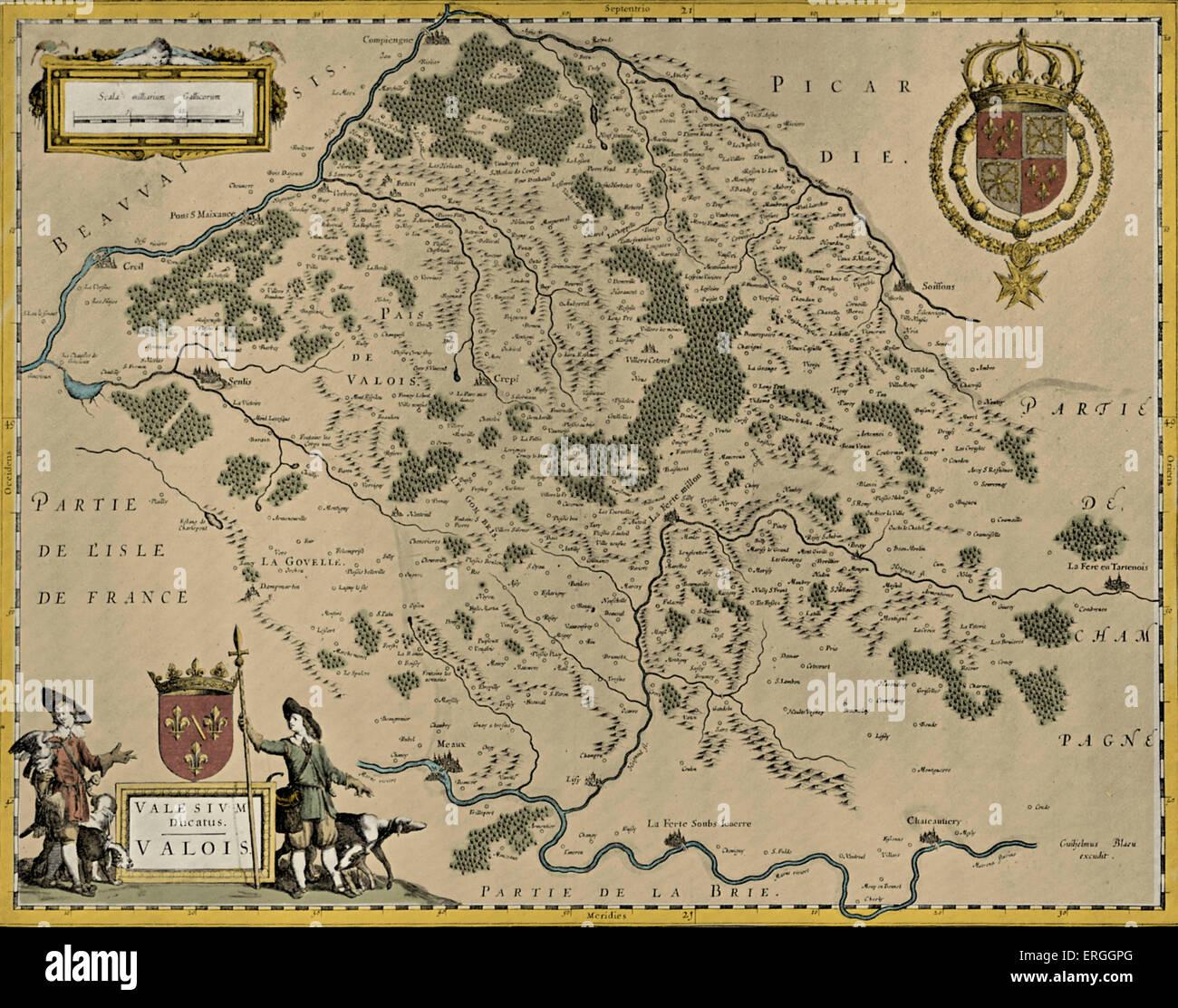 Map of Valois - published in W.J Blaeu and J. Blaeu 's 'Nieuwe Atlas ...