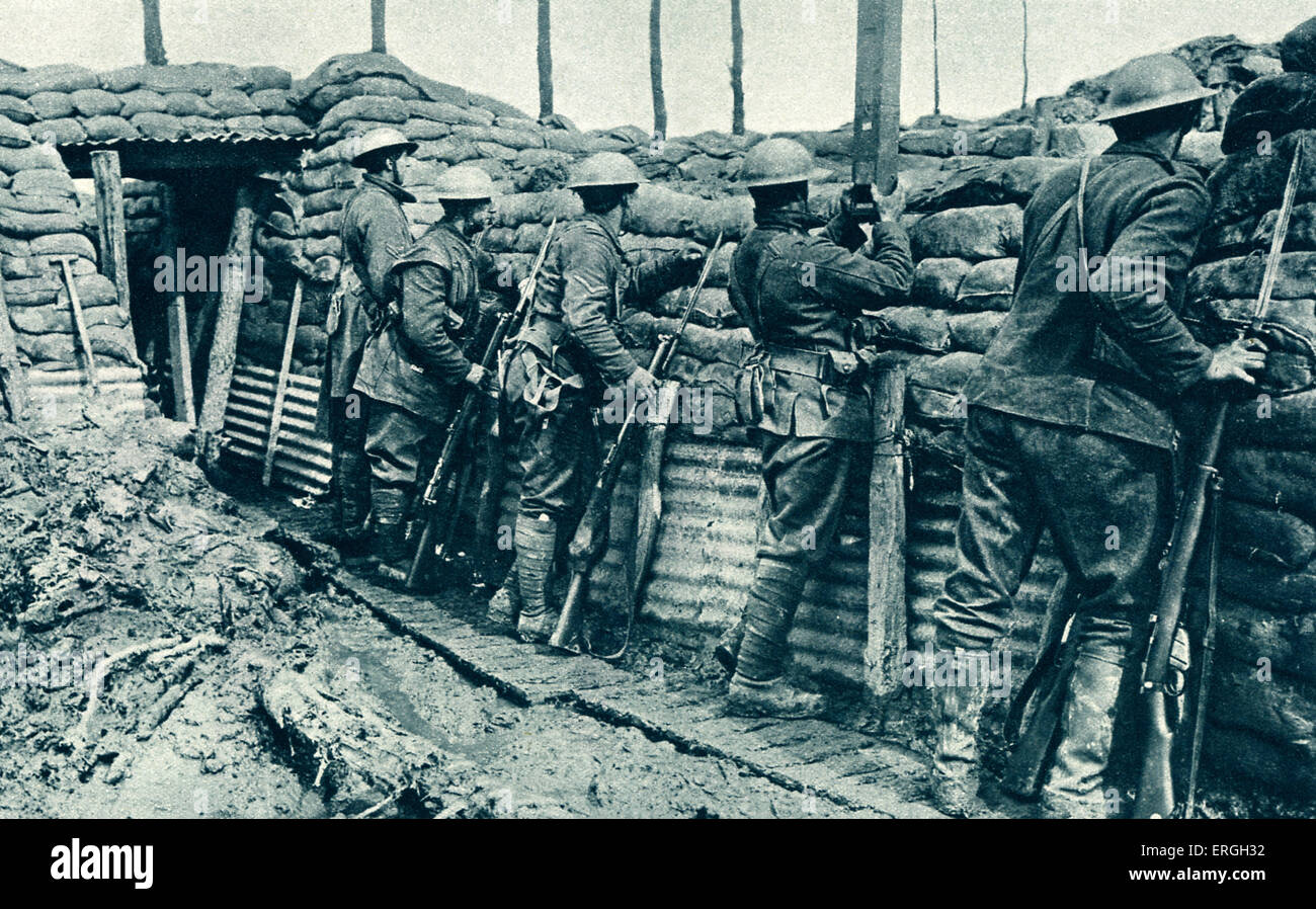 Canadian Infantry during World War 1. April 1916. Wearing newly ...