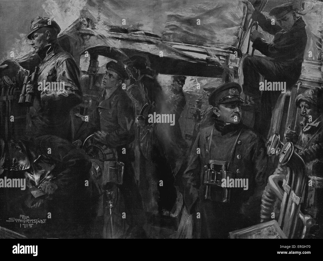 World War 1: German marines on bridge of a torpedo boat during nightly ...