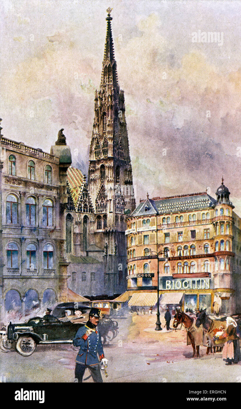 Stephansplatz / St Stephen Square, Vienna. Late 19th - early 20th ...