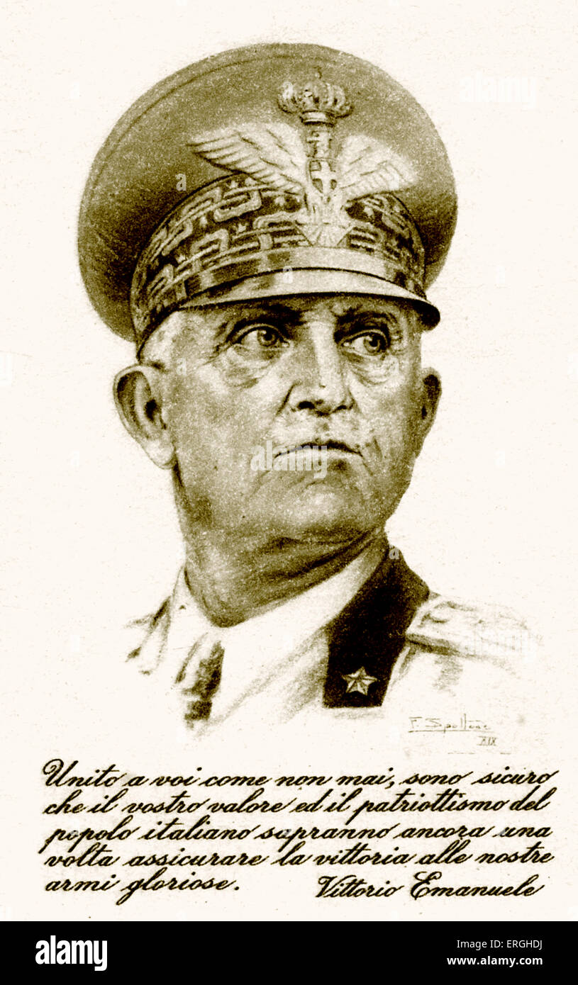 World War 2: Victor Emmanuel III of Italy. Patriotic Italian postcard ...