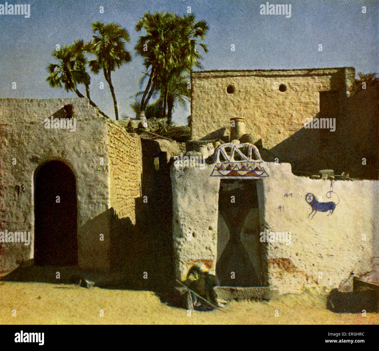 Nubian house on Elephantine Island. Island on the Nile, Egypt Stock ...