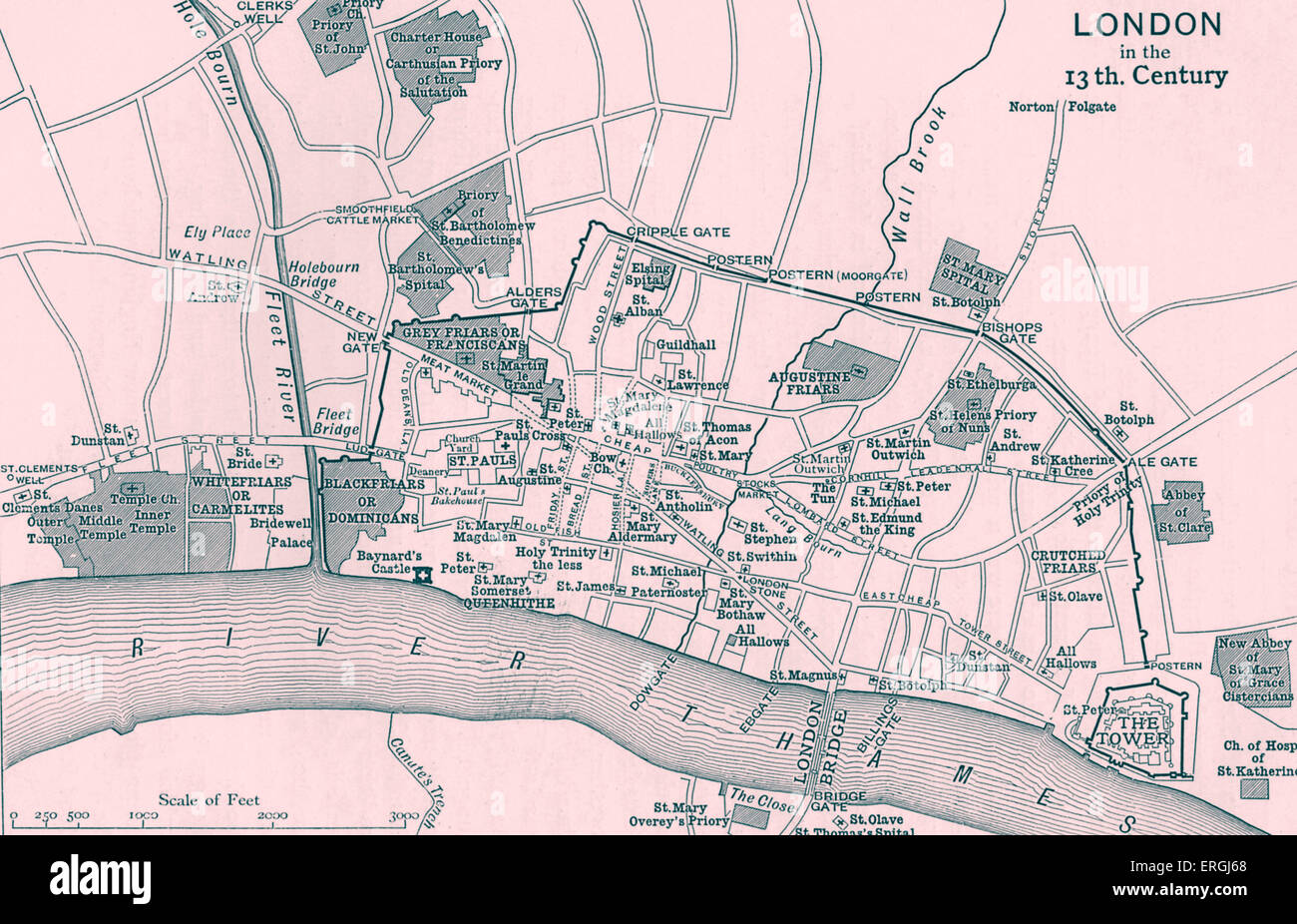Medieval maps of london hi-res stock photography and images - Alamy