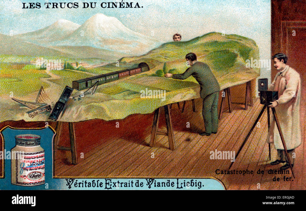 Tricks of Early Cinema: A Train Crash. Filming a train crash on model ...
