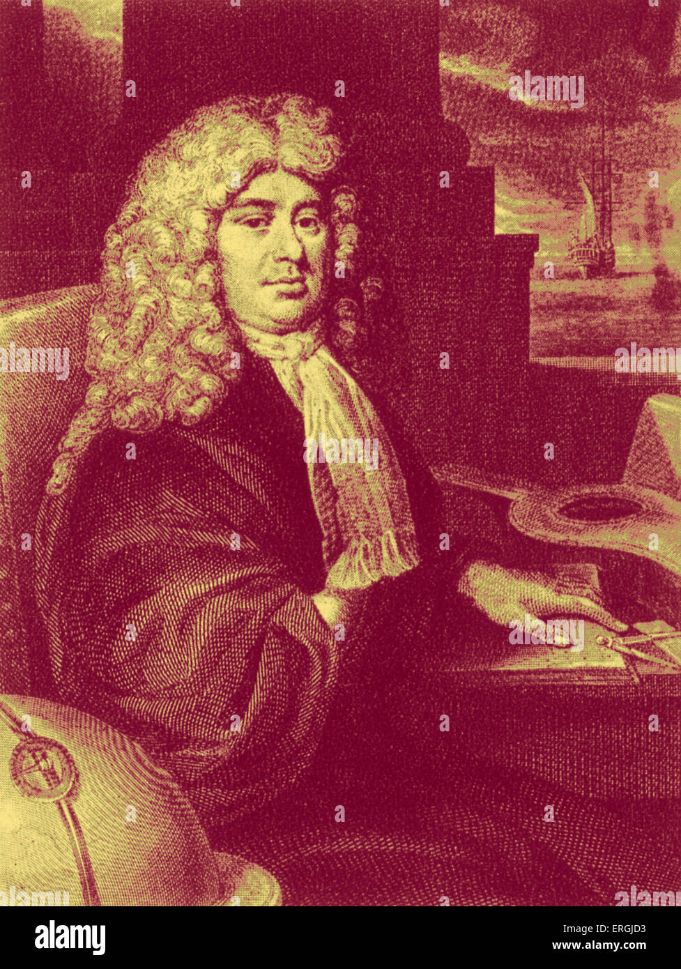 Samuel Pepys .Portrait of English Naval Administrator After portrait by ...