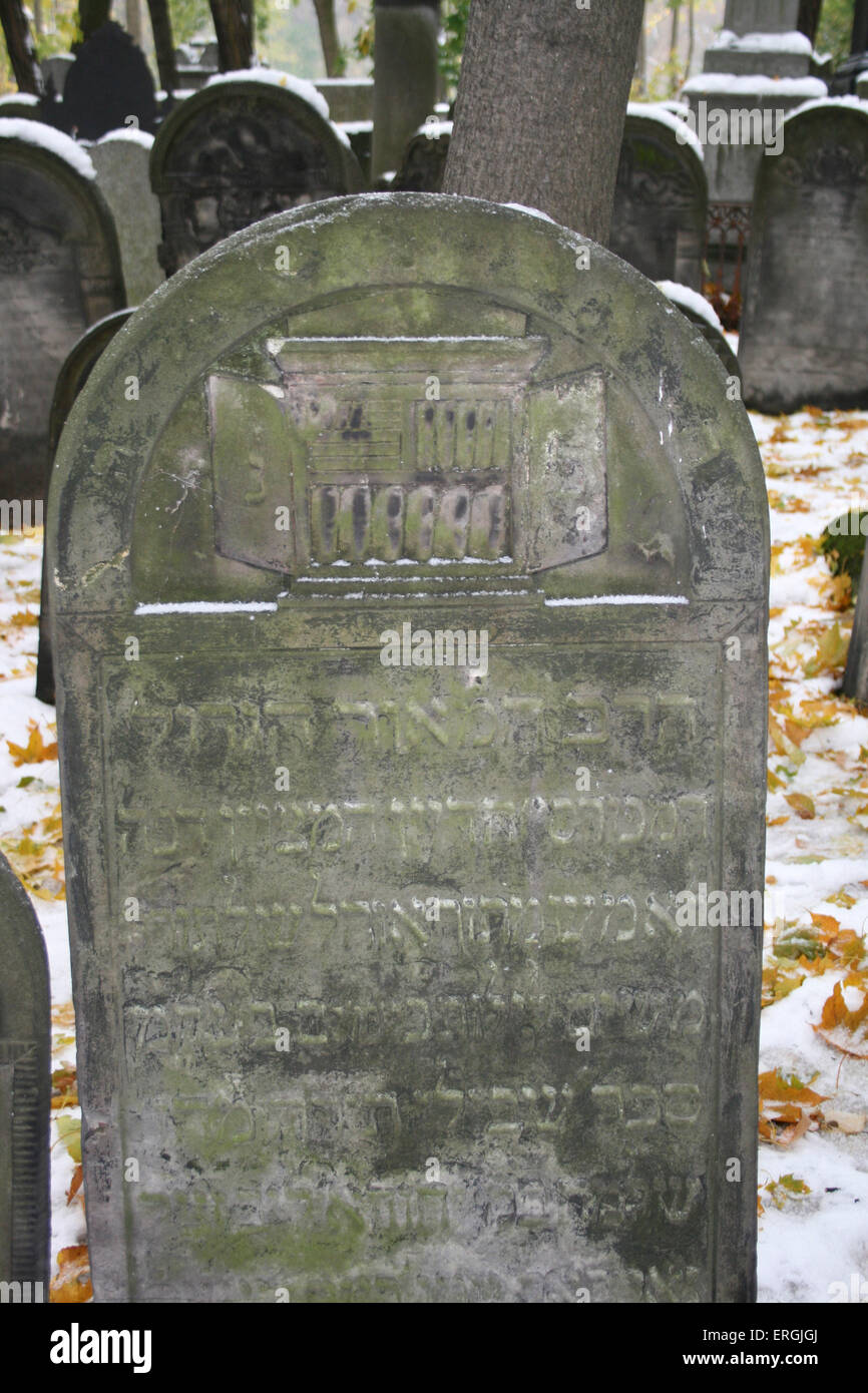 Old Jewish Cemetery Warsaw, Poland. Memorial gravestones delineating ...
