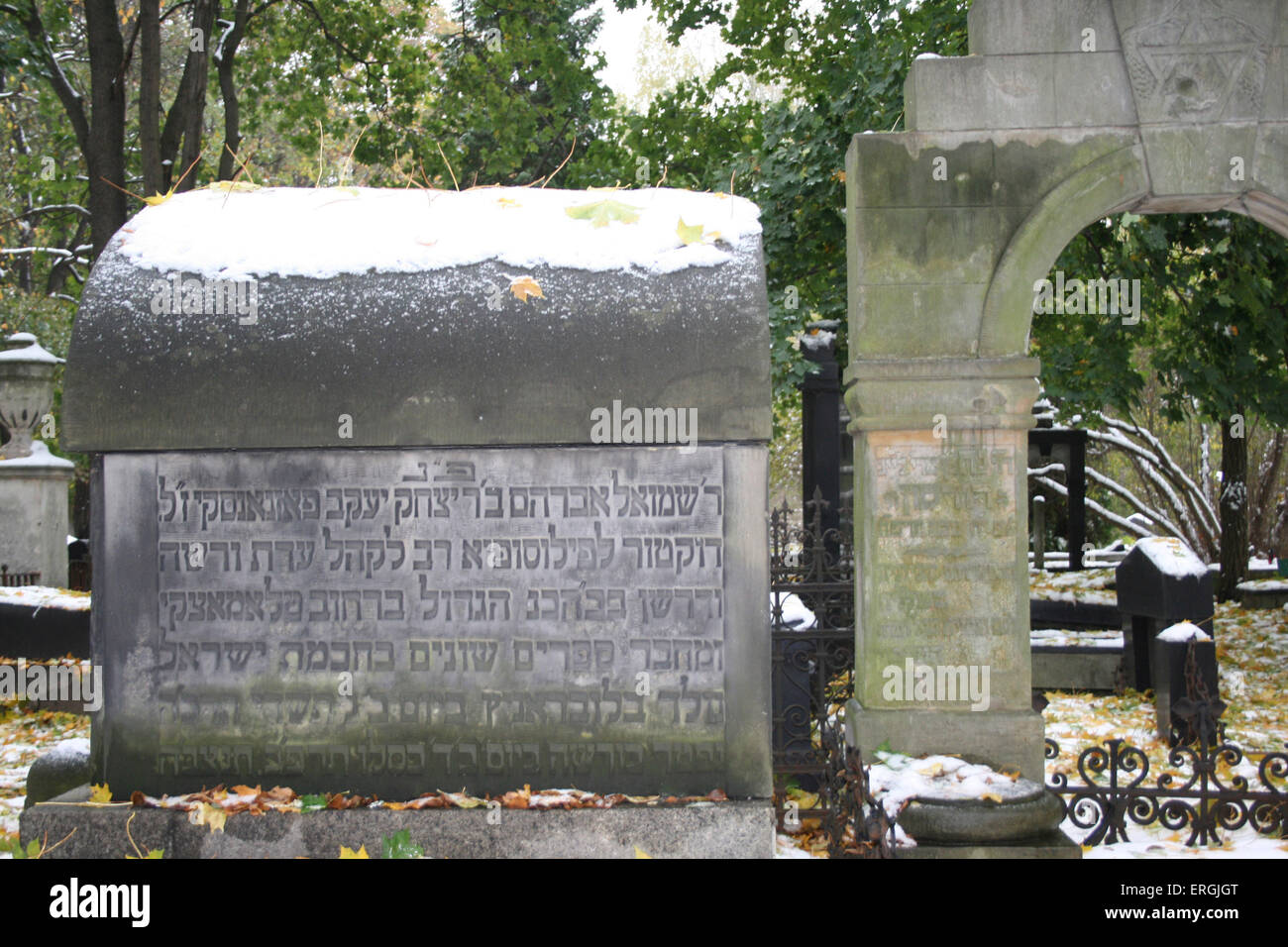 Old Jewish Cemetery Warsaw, Poland. Old gravestone to Rabbi Shmuel ...