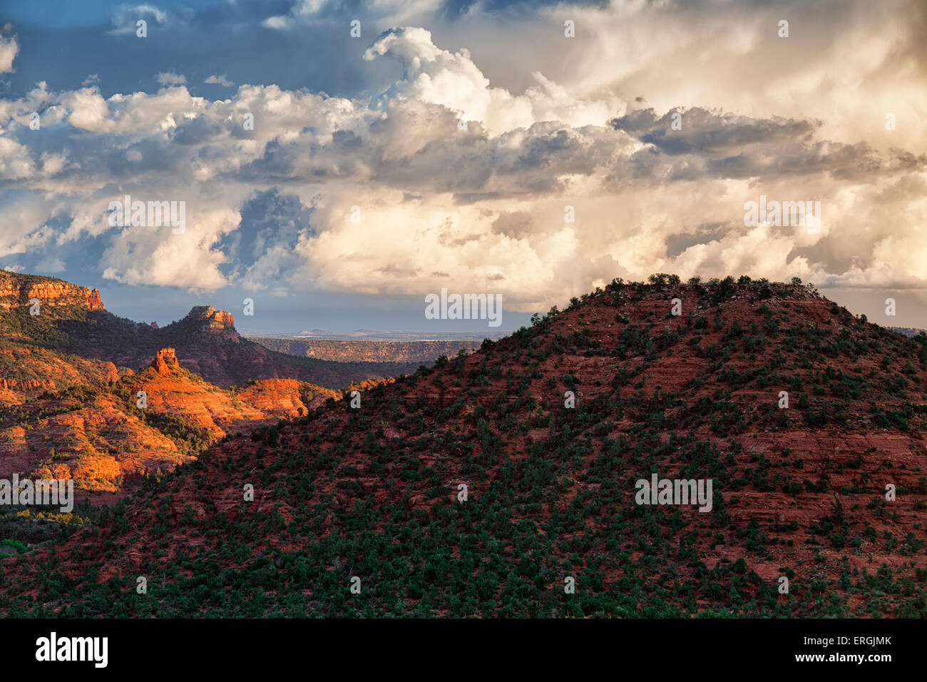 Evening's last light reveals spring thunderstorms building over the Red ...