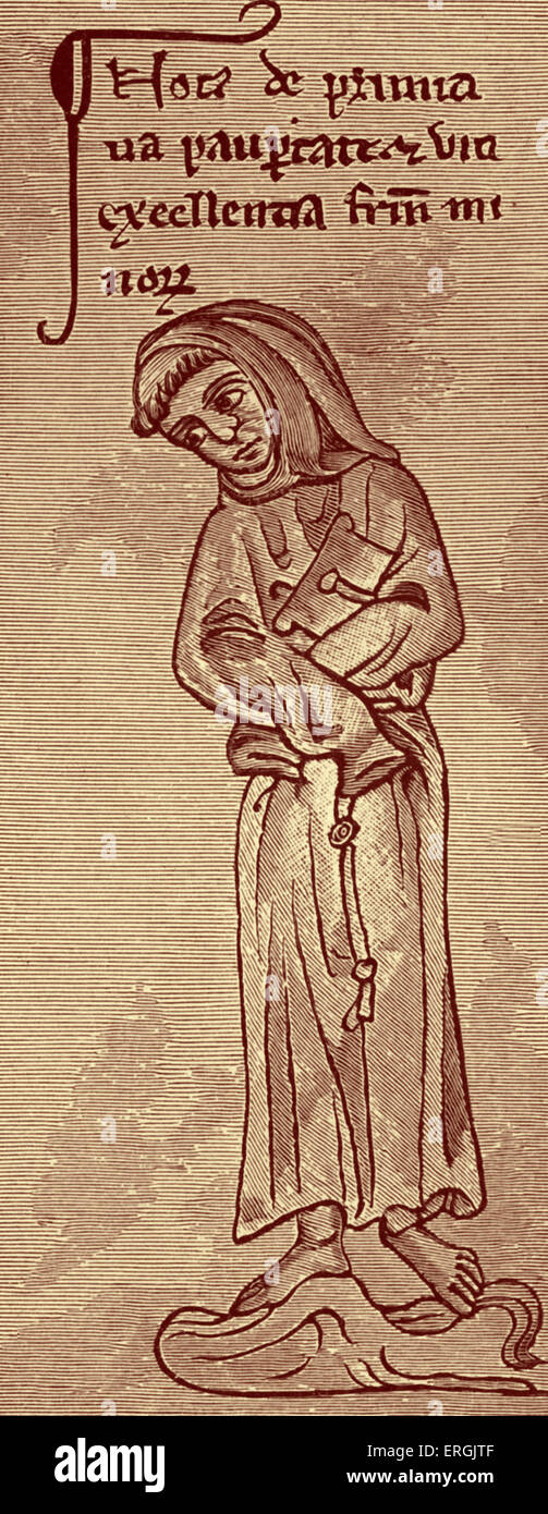 Franciscan - from drawing by Matthew Paris. Member of Roman Catholic ...