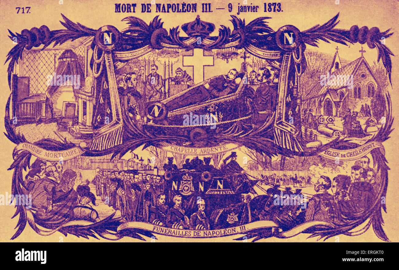 Napoleon III 's funeral - engraving printed by Pellerin at Epinal ...