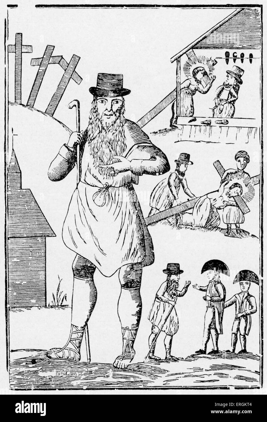 The Wandering Jew (French: Le Juif errant) - from wood block (engraving ...