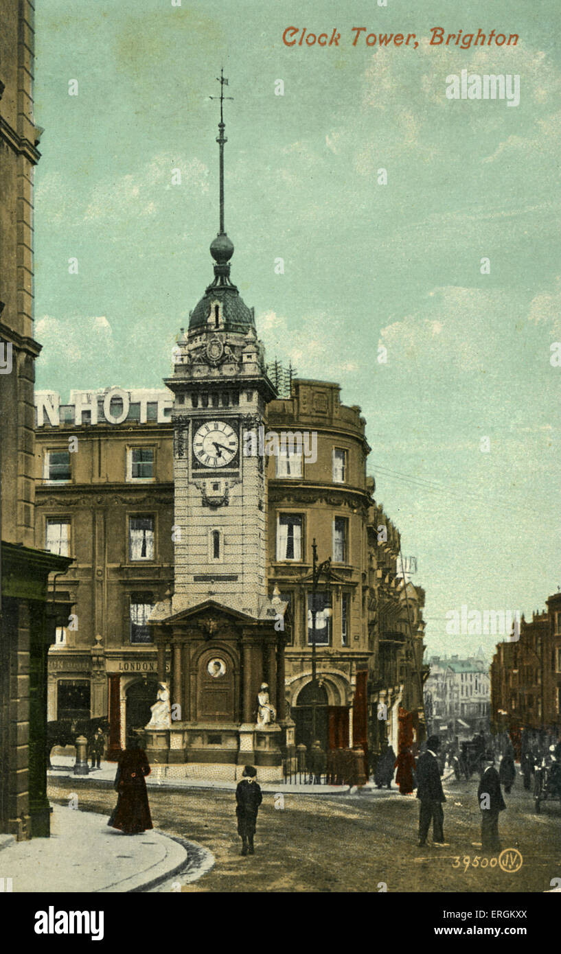 Clock tower in Brighton, built in 1888 to commemorate Queen Victoria's ...
