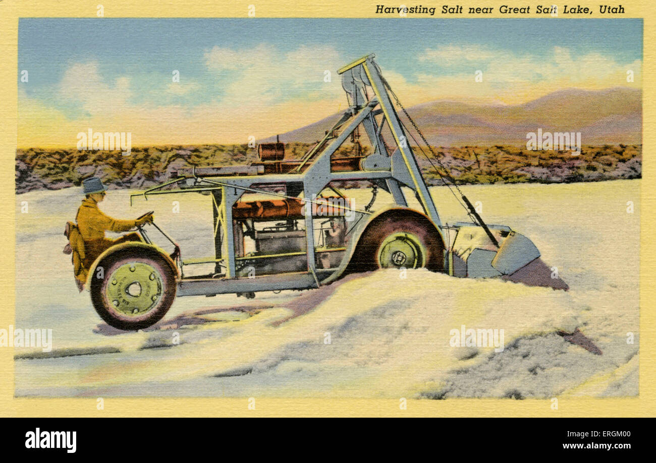 Salt harvesting in Utah, near the Great Salt Lake. The salt industry ...
