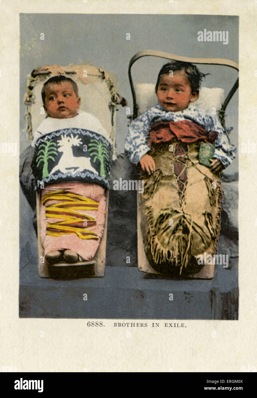Native American children, caption reads: 'brothers in exile'. Taken ...