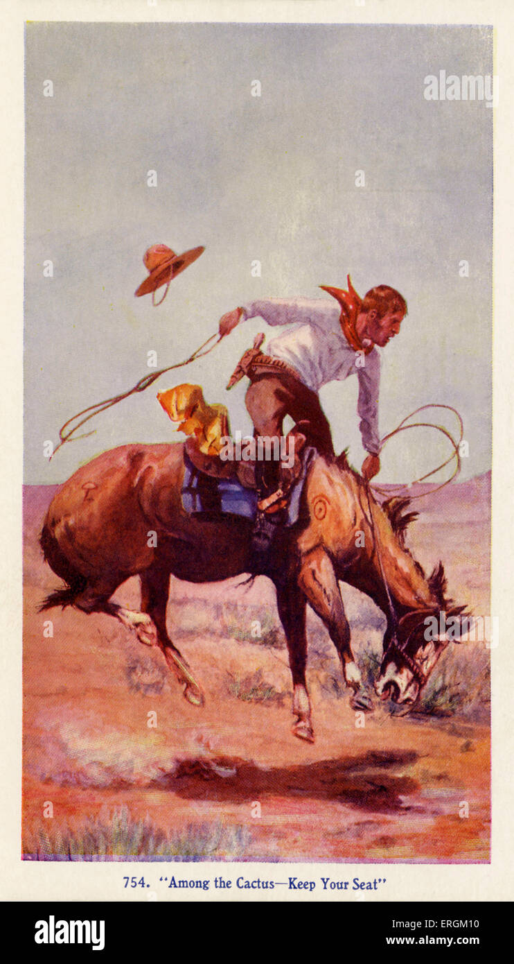 American Rodeo rider, after an illustration. Caption reads: 'Among the ...