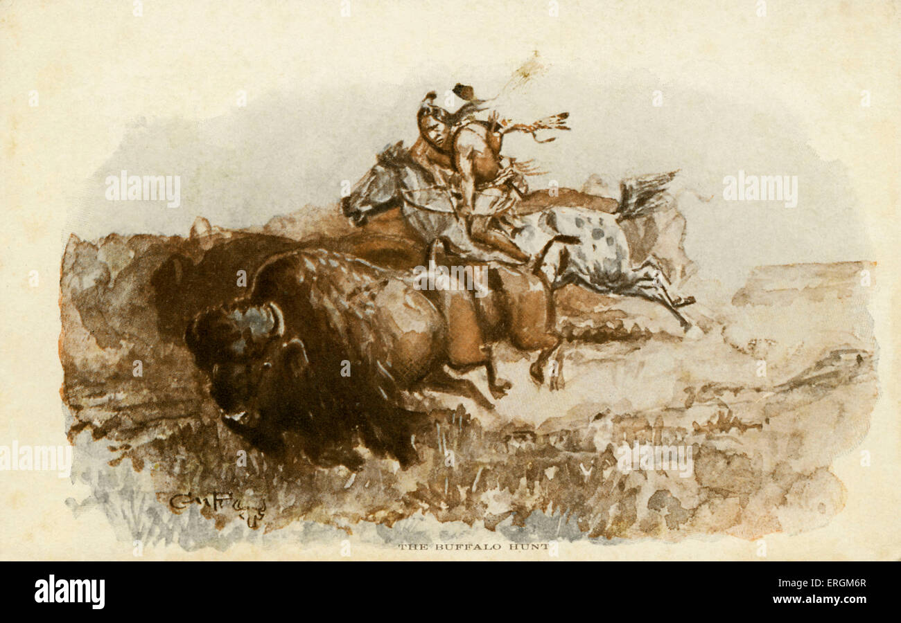 Indian hunts buffalo hi-res stock photography and images - Alamy