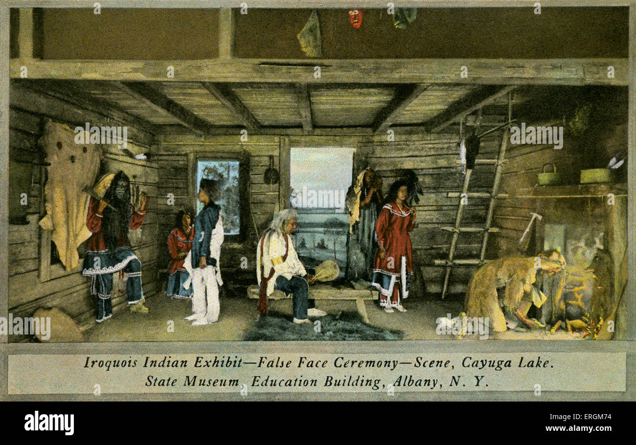 Iroquois Indian Exhibit, State Museum, Albany. The photograph depicts ...