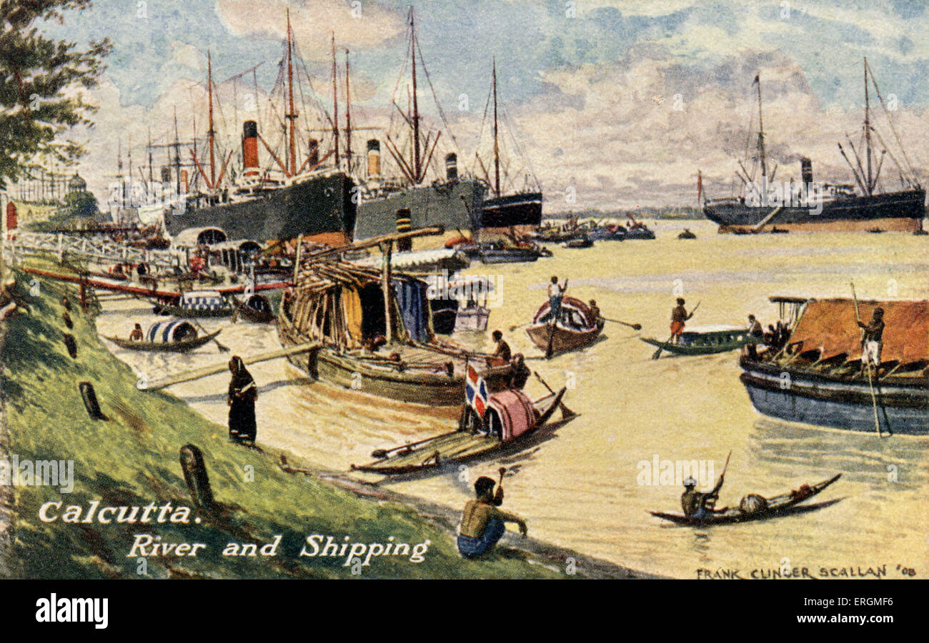 Imperial ships on the Hooghly river, Kolkata (Calcutta). Illustration ...