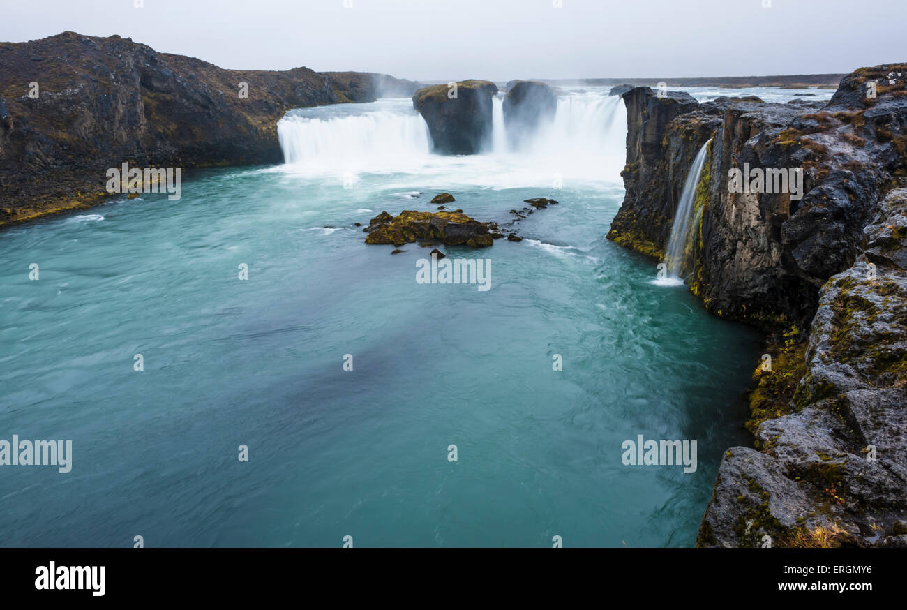 Godafoss, north Iceland, in rainy autumn day Stock Photo - Alamy