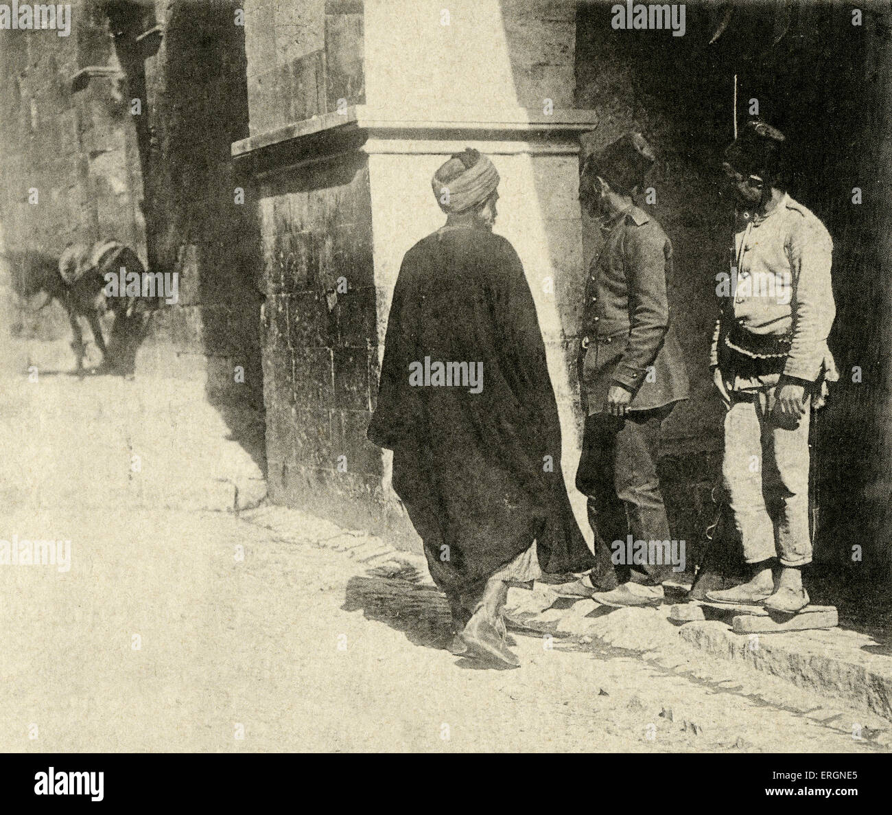 Turkish guards in in Jerusalem, Palestine 1894 Stock Photo - Alamy