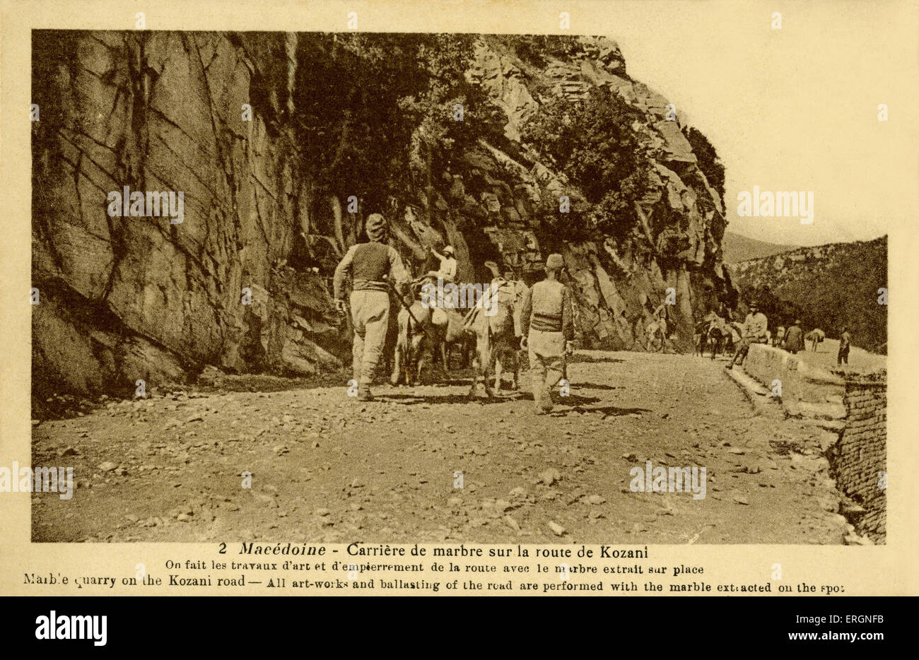 Marble quarry, Macedonia. On the Kozani road. Early 20th century Stock ...