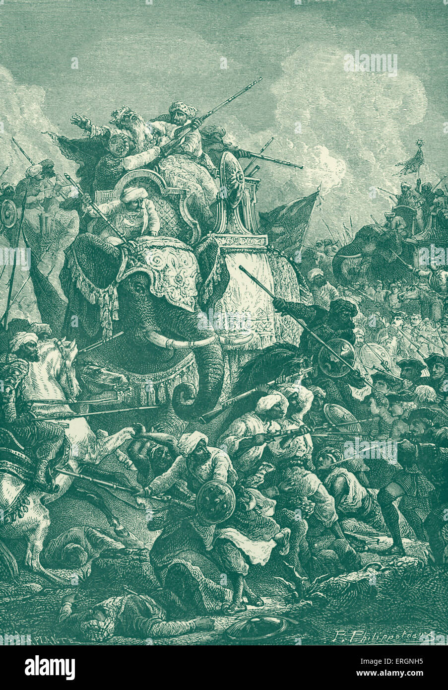 Death of Anwaruddin Muhammed Khan, Nawab of the Carnatic, at the battle ...