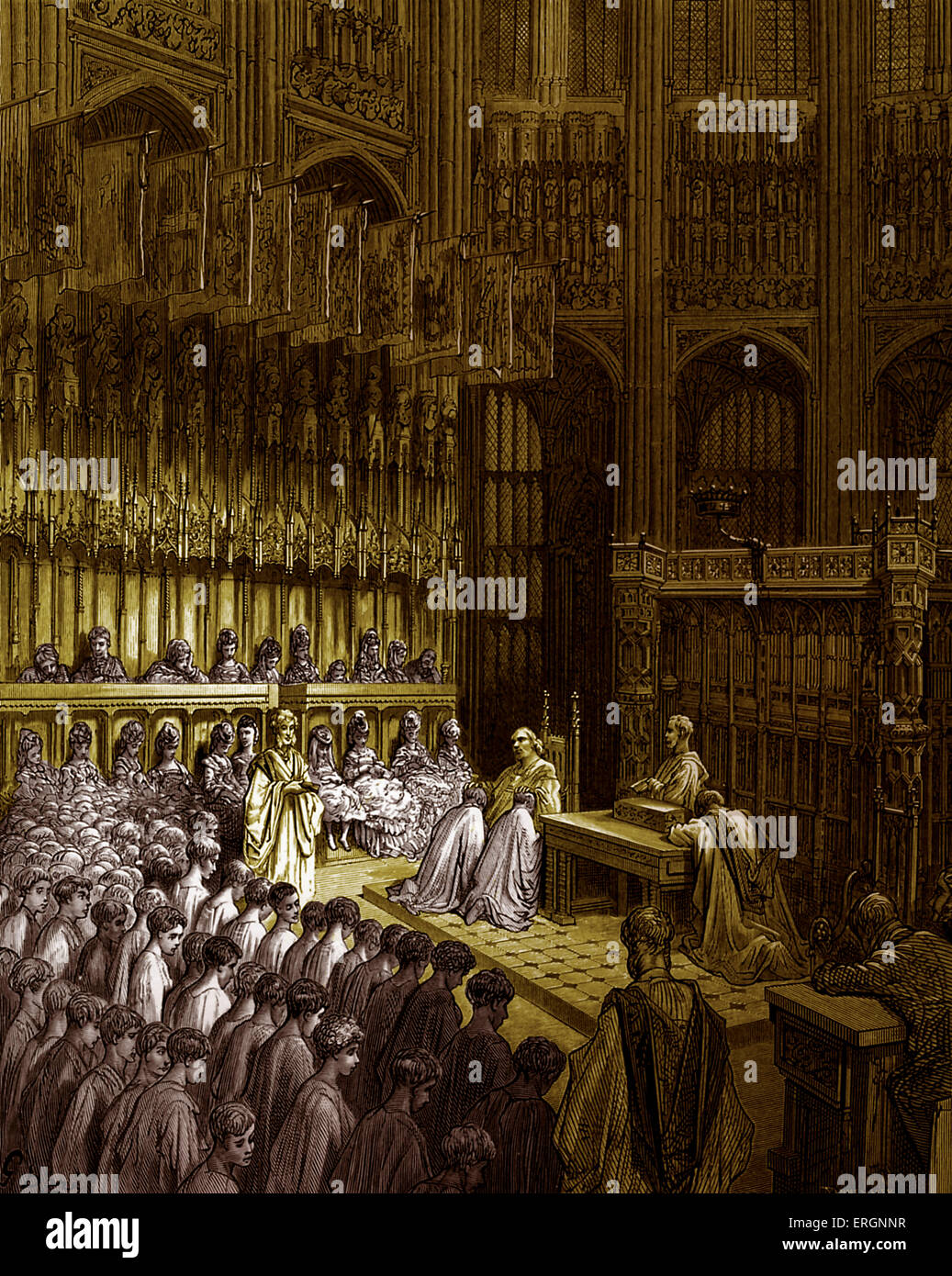 Westminster Abbey - Confirmation of Westminster Boys. Engraving by ...