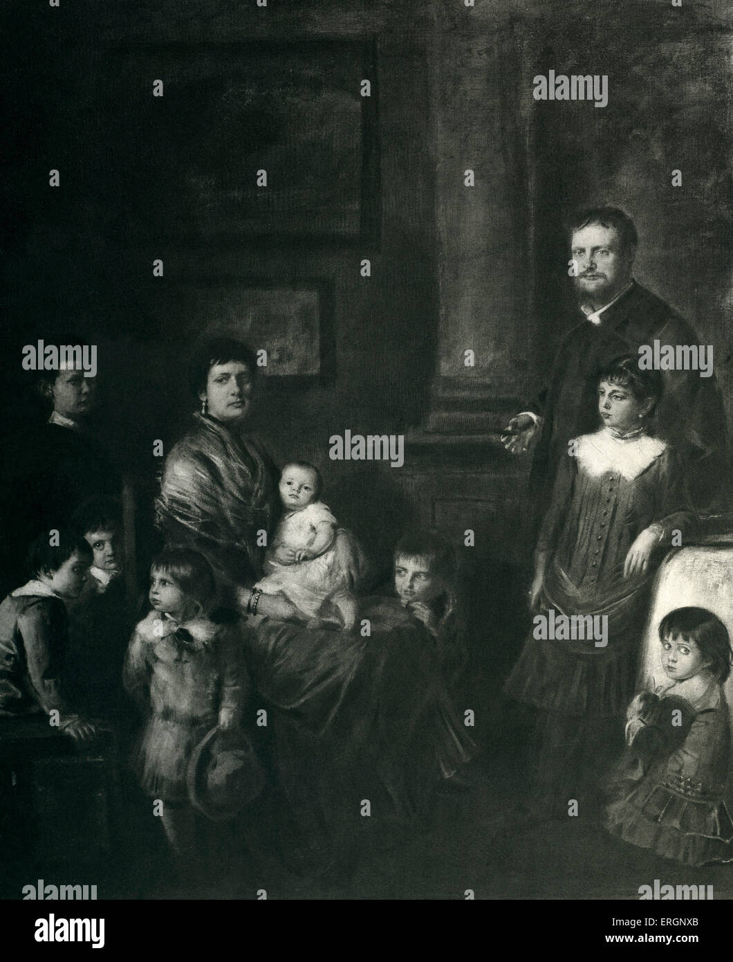 Ludwig III of Bavaria with family, portrait by Franz Lenbach. Last King ...