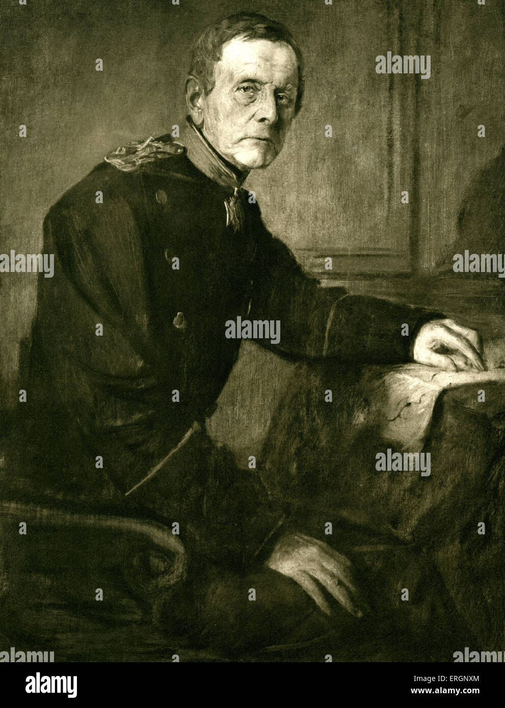Helmuth von Moltke the Elder, portrait by Franz Lenbach. German field ...