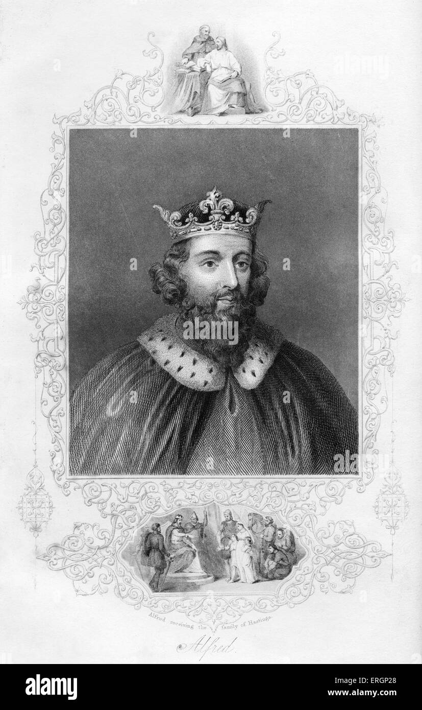 King Alfred The Great, portrait. King of Wessex from 871 to 899. 849 ...