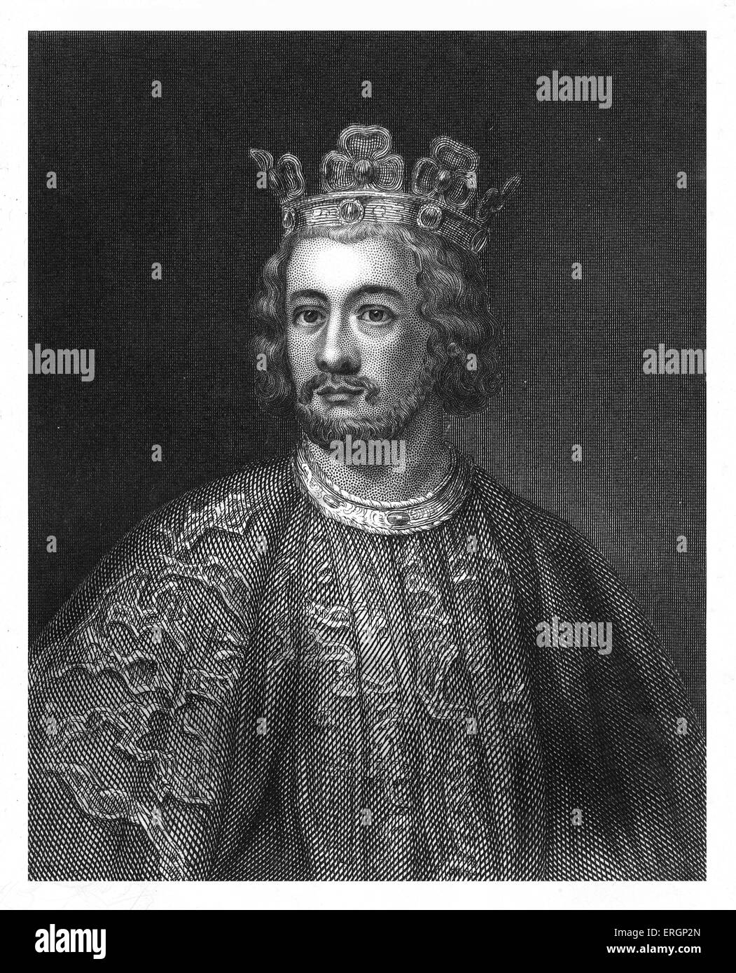 John, King of England, portrait. Reigned from 1199 until 1216. 24 ...