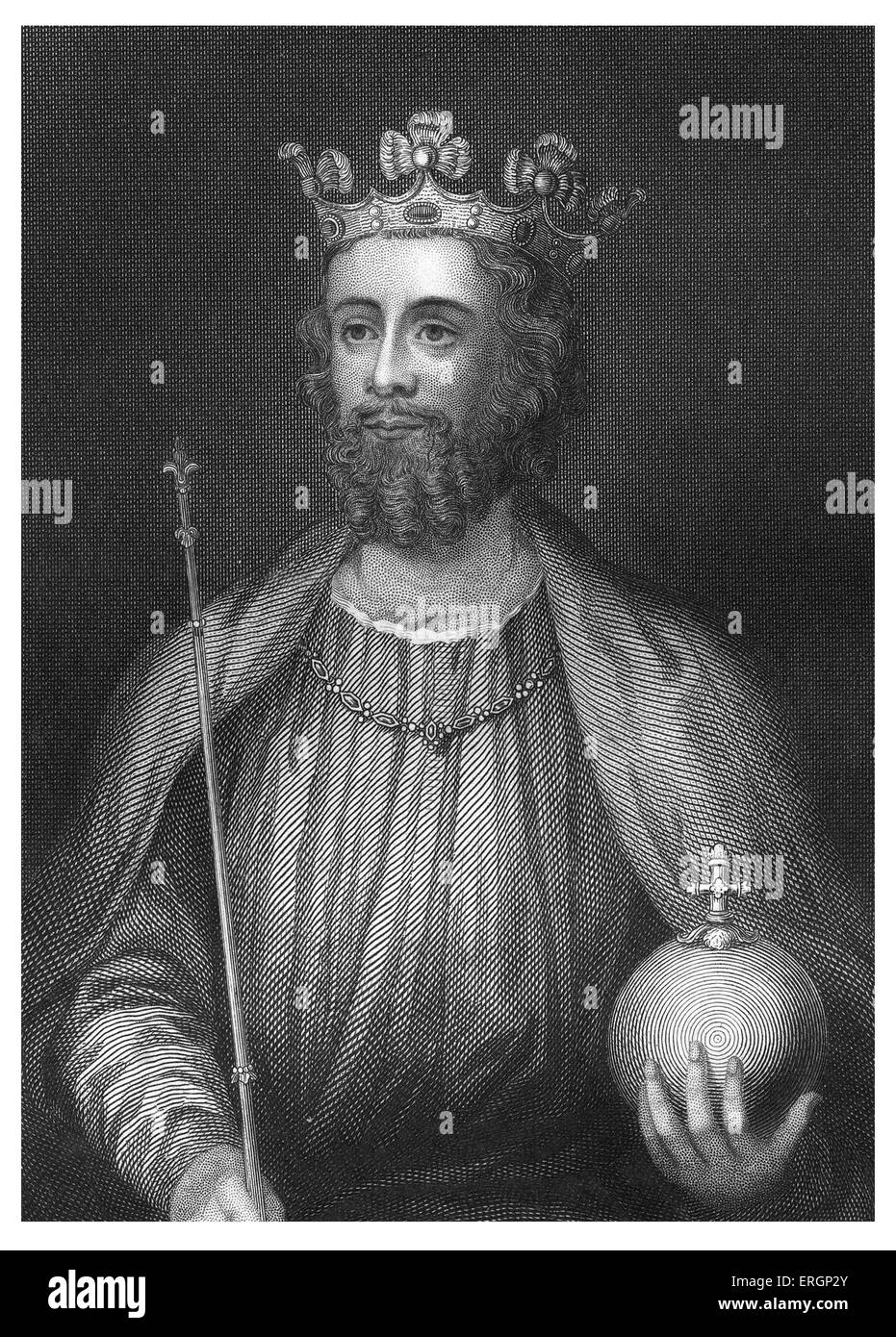 Edward II, portrait. King of England from 1307 until he was deposed in ...
