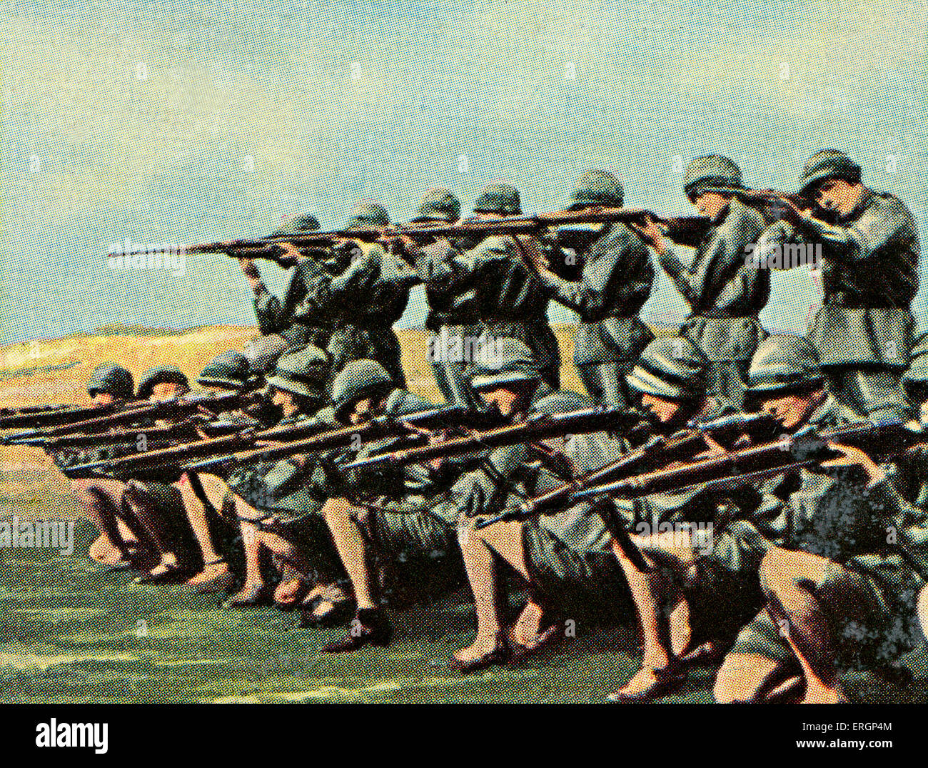 Polish women's military unit training. According to German caption ...