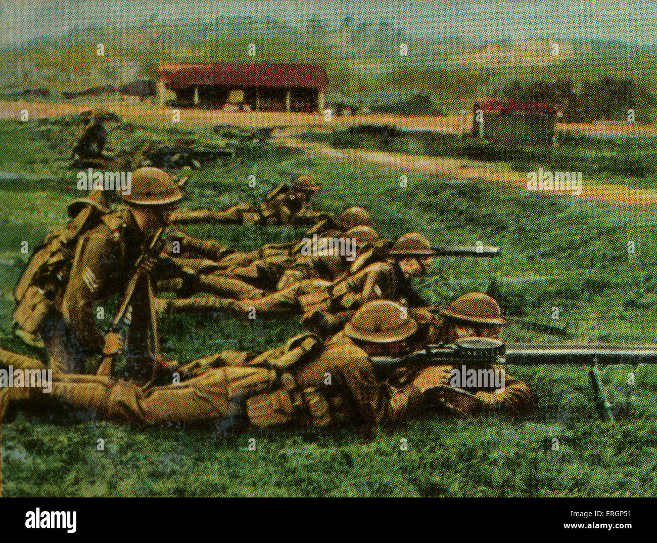 English infantry with light machine guns in attack. Favoured weapon of ...