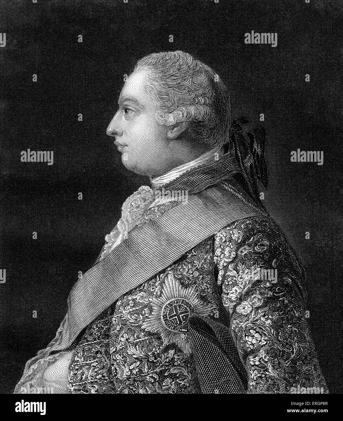 King George III, portrait. King of the United Kingdom of Great Britain ...