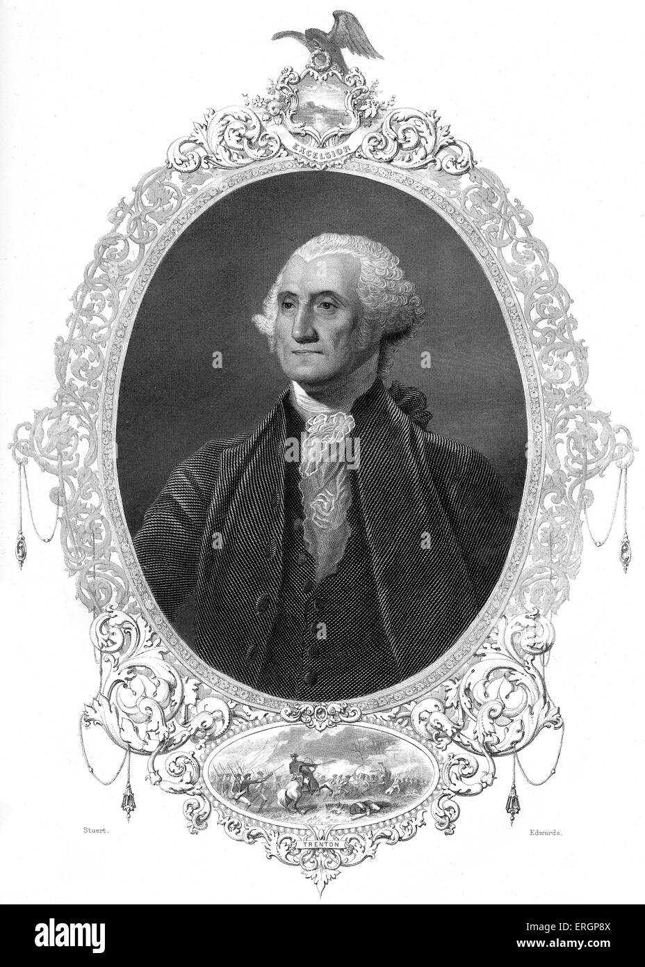 George Washington, portrait. First President of the United States (1789 ...