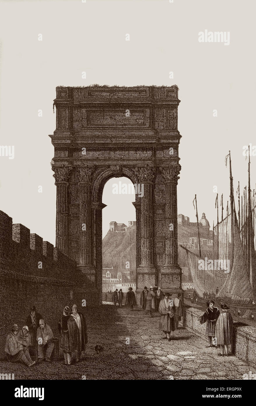 Arch of Trajan, Ancona, Italy. Roman Triumphal arch erected during the ...