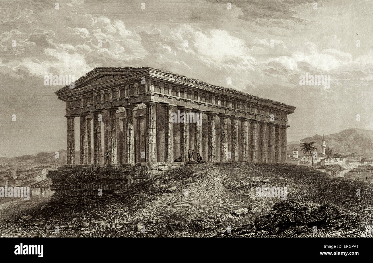 Temple of Theseus. Landscape of Athens once visted by Lord Byron ...