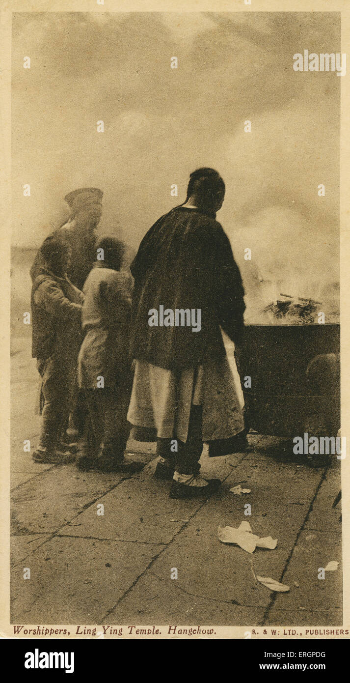 Worshippers at Ling Ying / Lingyin Temple, literally translated as ...