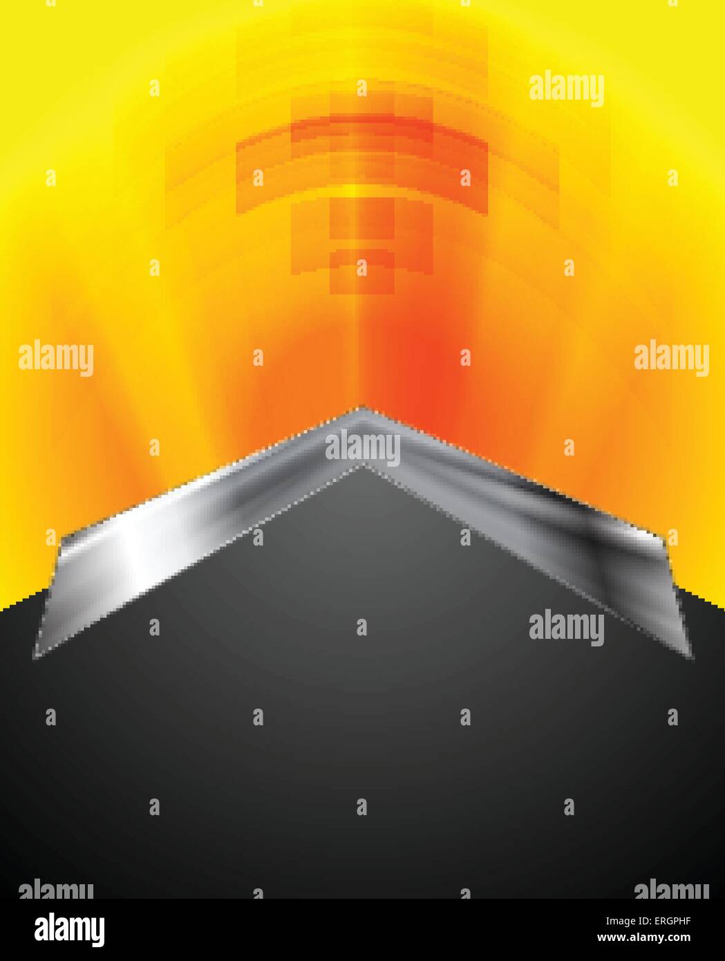 Bright technology background with metallic arrow. Vector design Stock ...