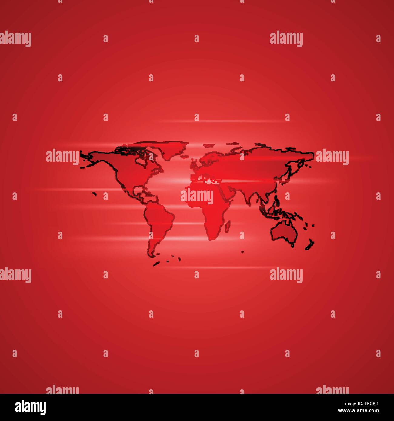Red glowing background with world map. Vector design Stock Vector Image ...