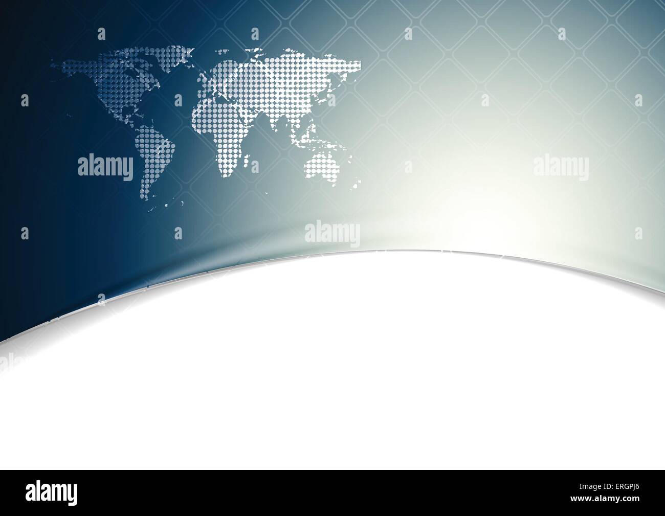 Blue wavy tech background with world map. Vector design Stock Vector ...