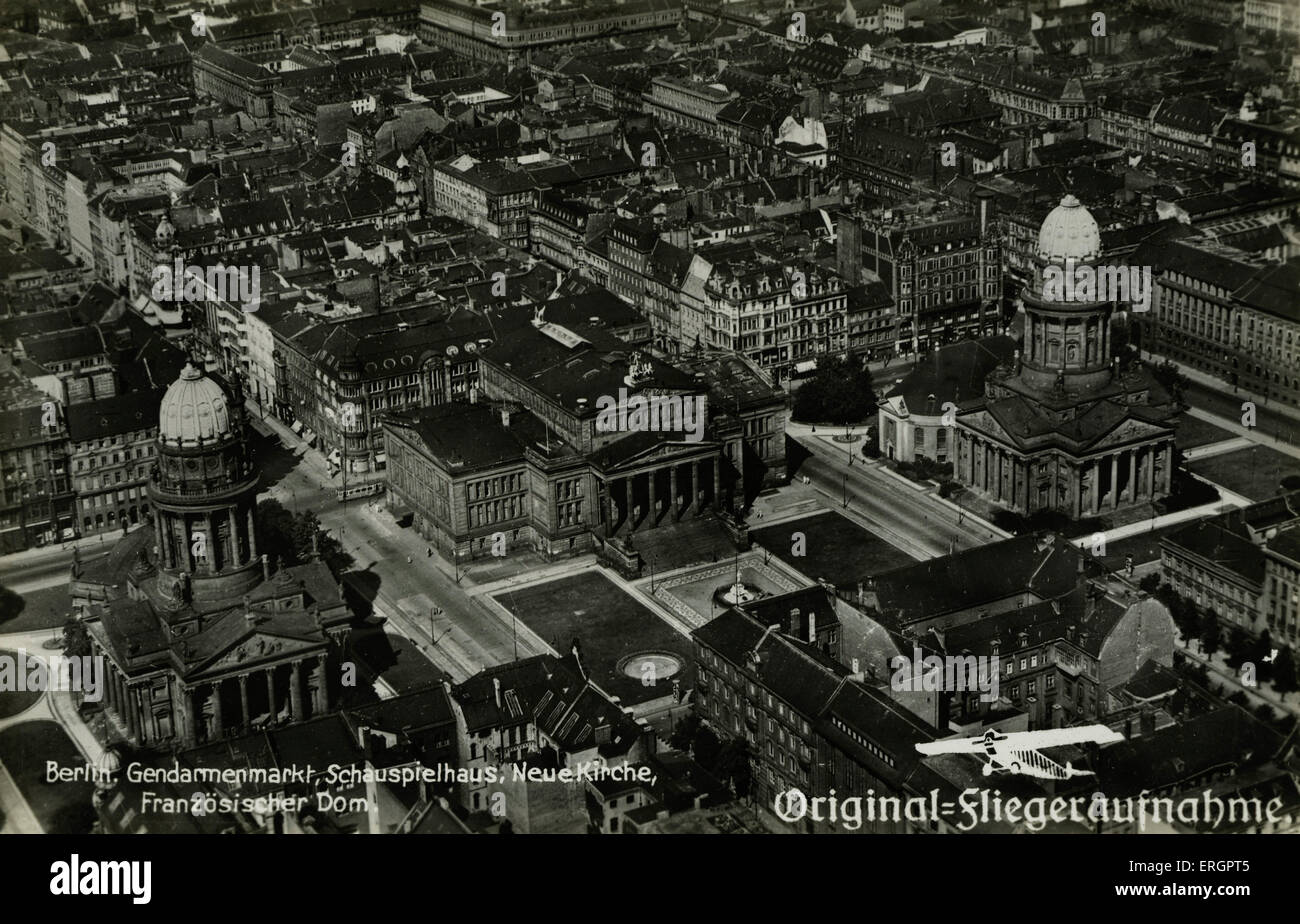 Gendarmenmarkt Berlin, Germany, aerial view. Shows the Konzerthaus ...