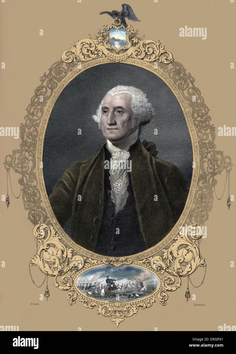 George Washington, portrait. First President of the United States (1789 ...