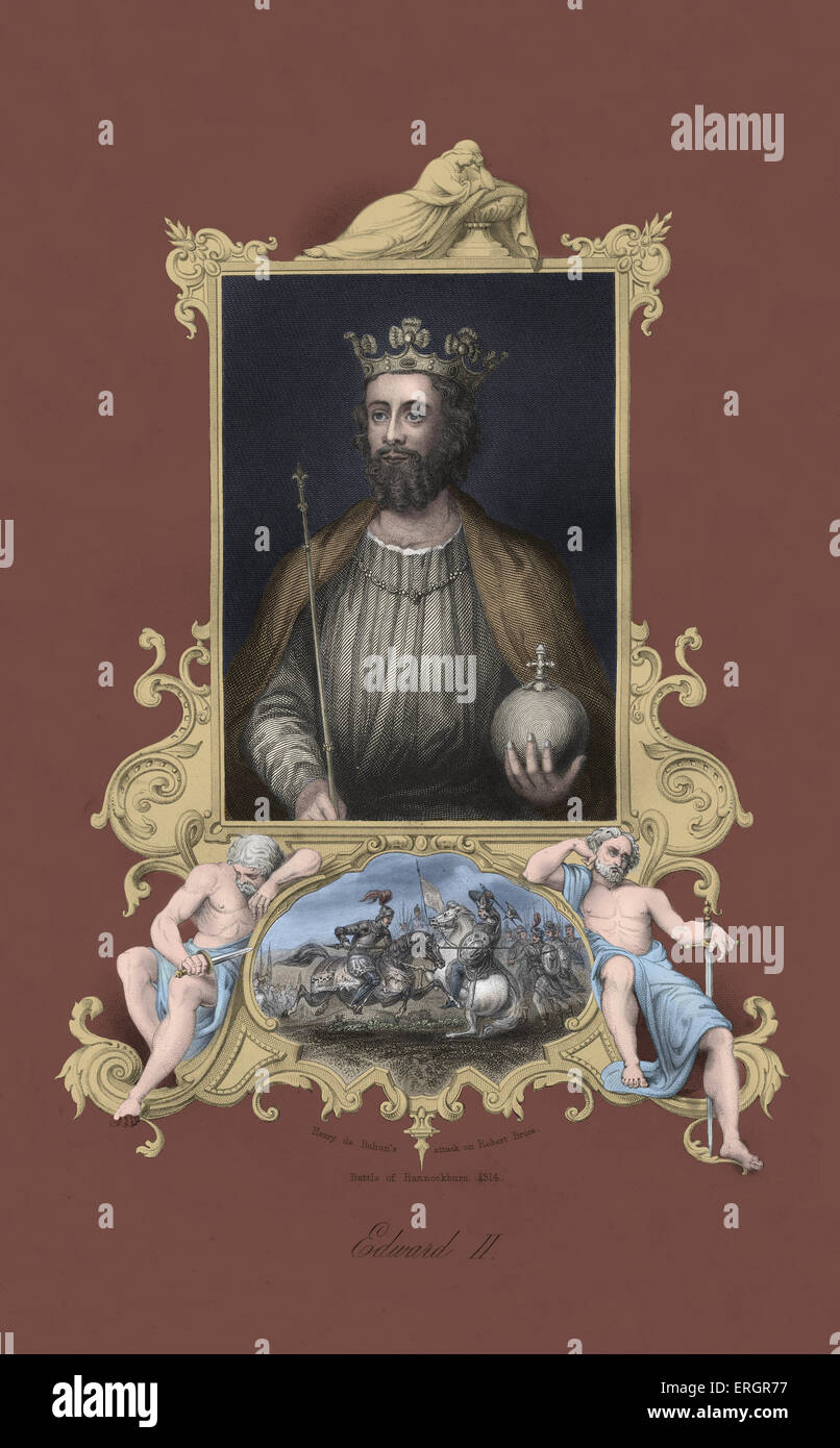 Edward II, portrait. King of England from 1307 until he was deposed in ...