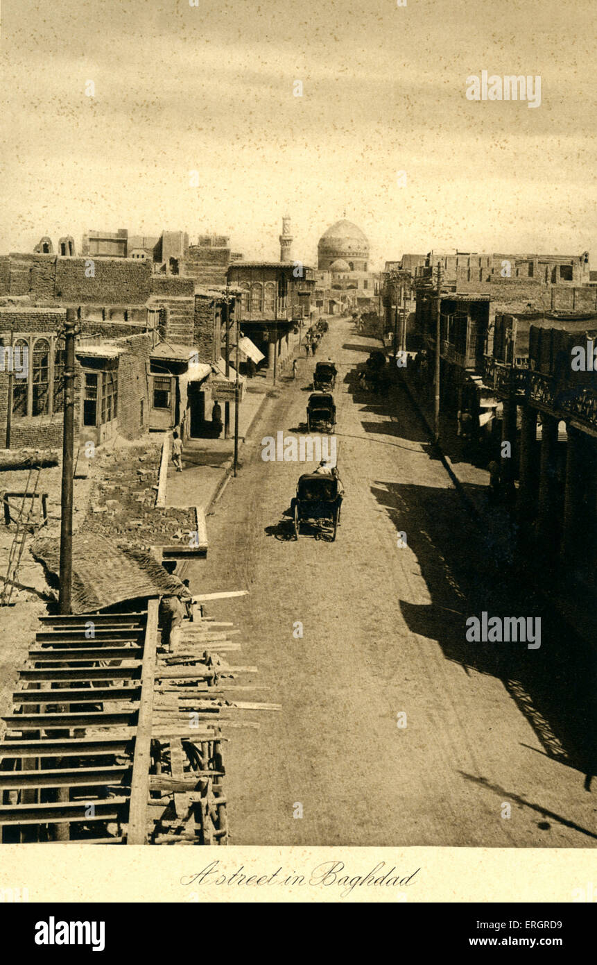 Iraq - A Street in Baghdad. Photo taken in 1920s after creation of Iraq ...