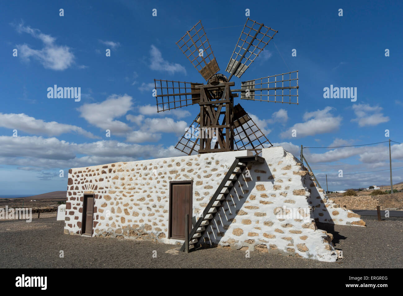 Windmill in Tefia, Fuerteventura, Canary Islands, Spain Stock Photo - Alamy