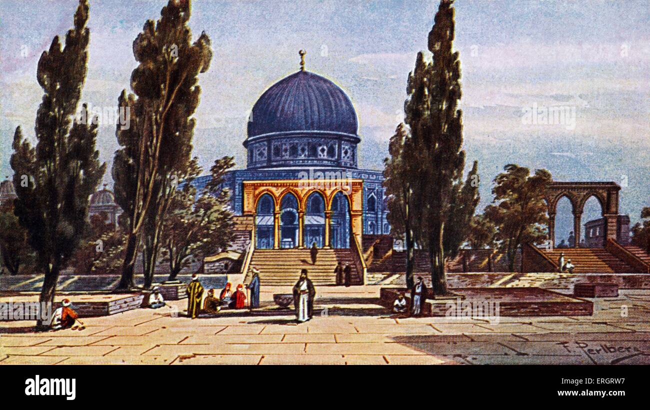 The Mosque of the Dome ( Al Omar ) at Temple Mount, Jerusalem. Holy ...