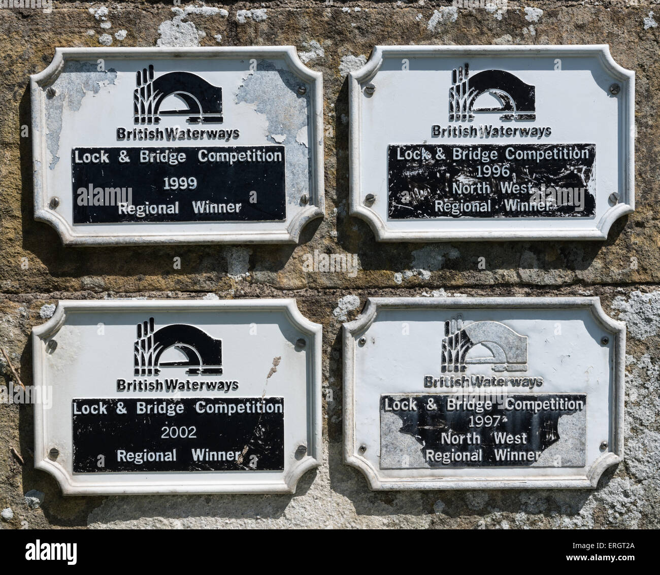 Award Plaques Junction bridge Galgate Stock Photo - Alamy