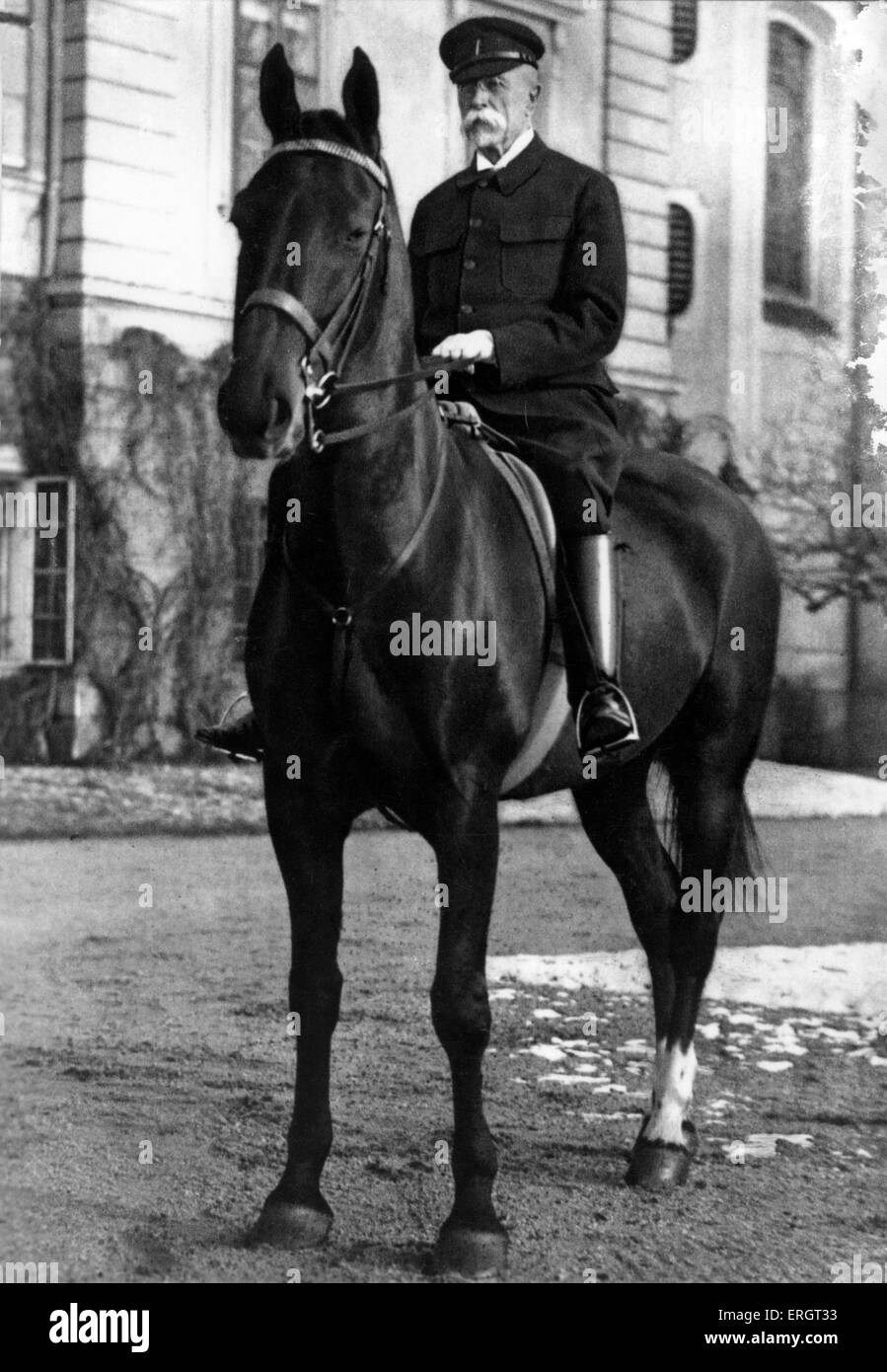 Tomas Garrigue Masaryk - portrait (old) on horseback. Campaigner for ...